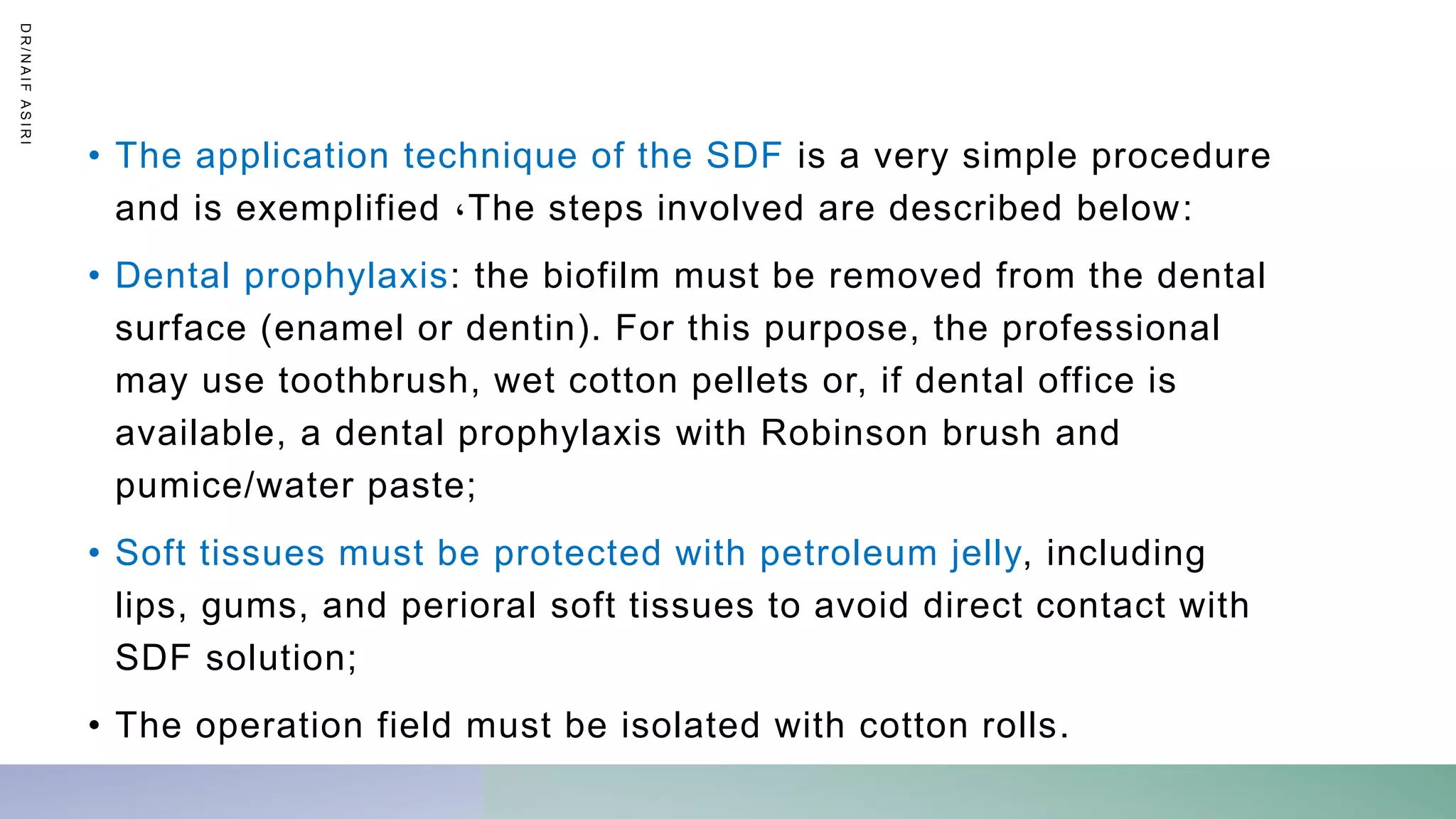 silver diamine fluoride -SDF -Pediatric dentistry | PPTX