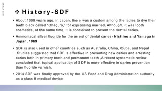silver diamine fluoride -SDF -Pediatric dentistry | PPTX