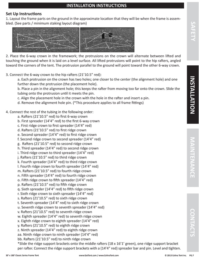 30 x 180 Frame Tent Installation Instructions | PDF | First Aid | Injuries