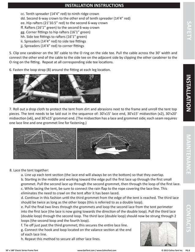 30 x 180 Frame Tent Installation Instructions | PDF | First Aid | Injuries