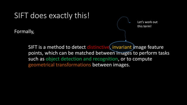 Scale Invariant Feature Transform | PPTX | 3-D Graphics | Computer Software and Applications