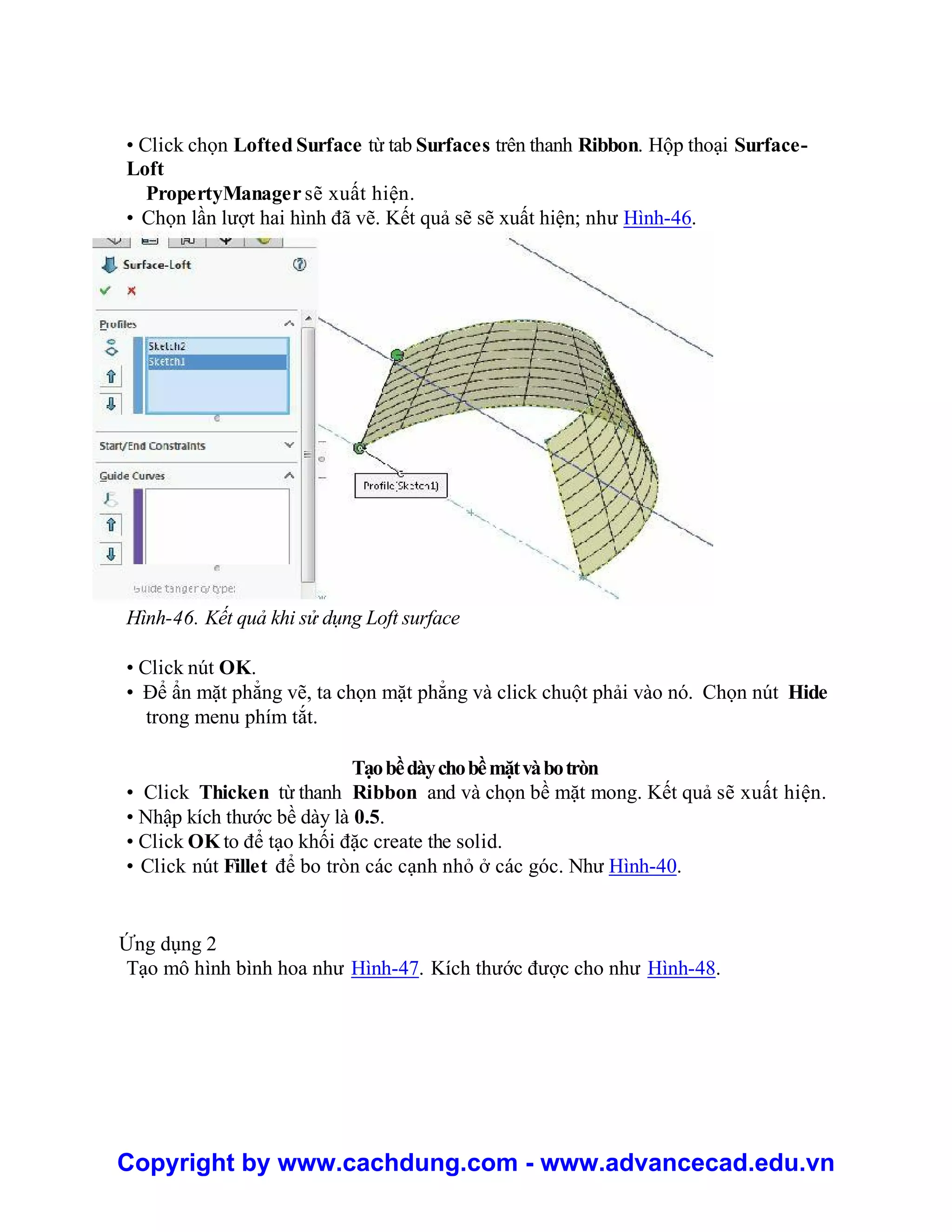 Thiết kế mặt Solidworks 2017 (Surface) | PDF