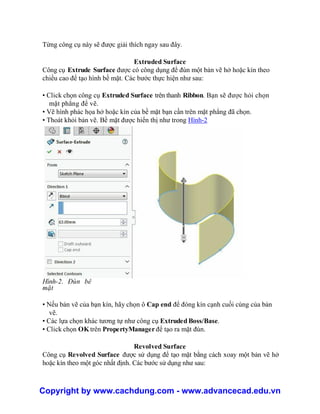 Thiết kế mặt Solidworks 2017 (Surface) | PDF
