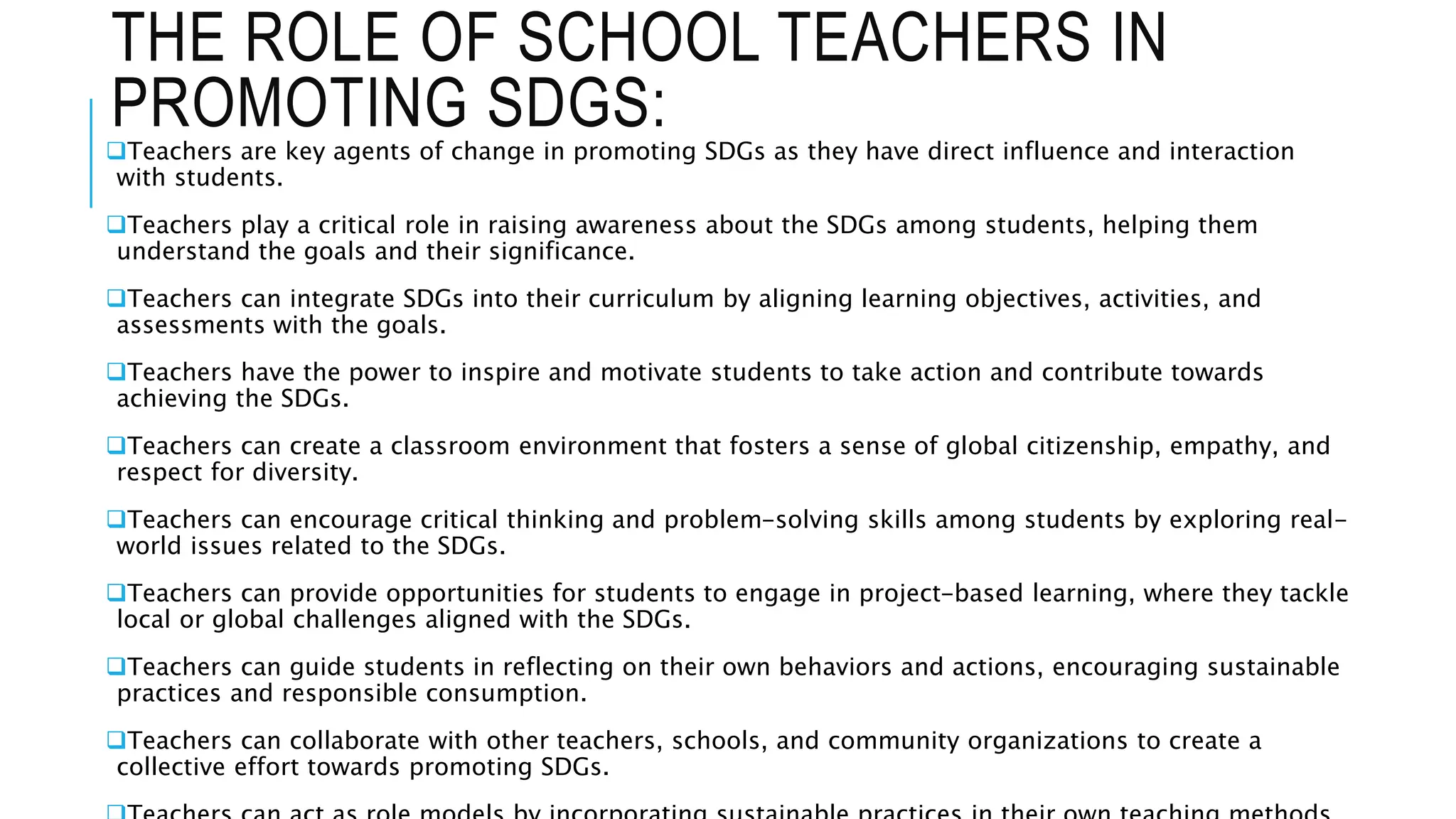 Integrating Sustainable Development Goals (SDGs) in School Education | PPTX
