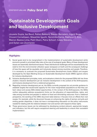 Sustainable Development Goals and Inclusive Development | PDF