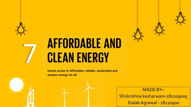sustainable development goals no. 7 (sdg 7) clean and affordable energy ...