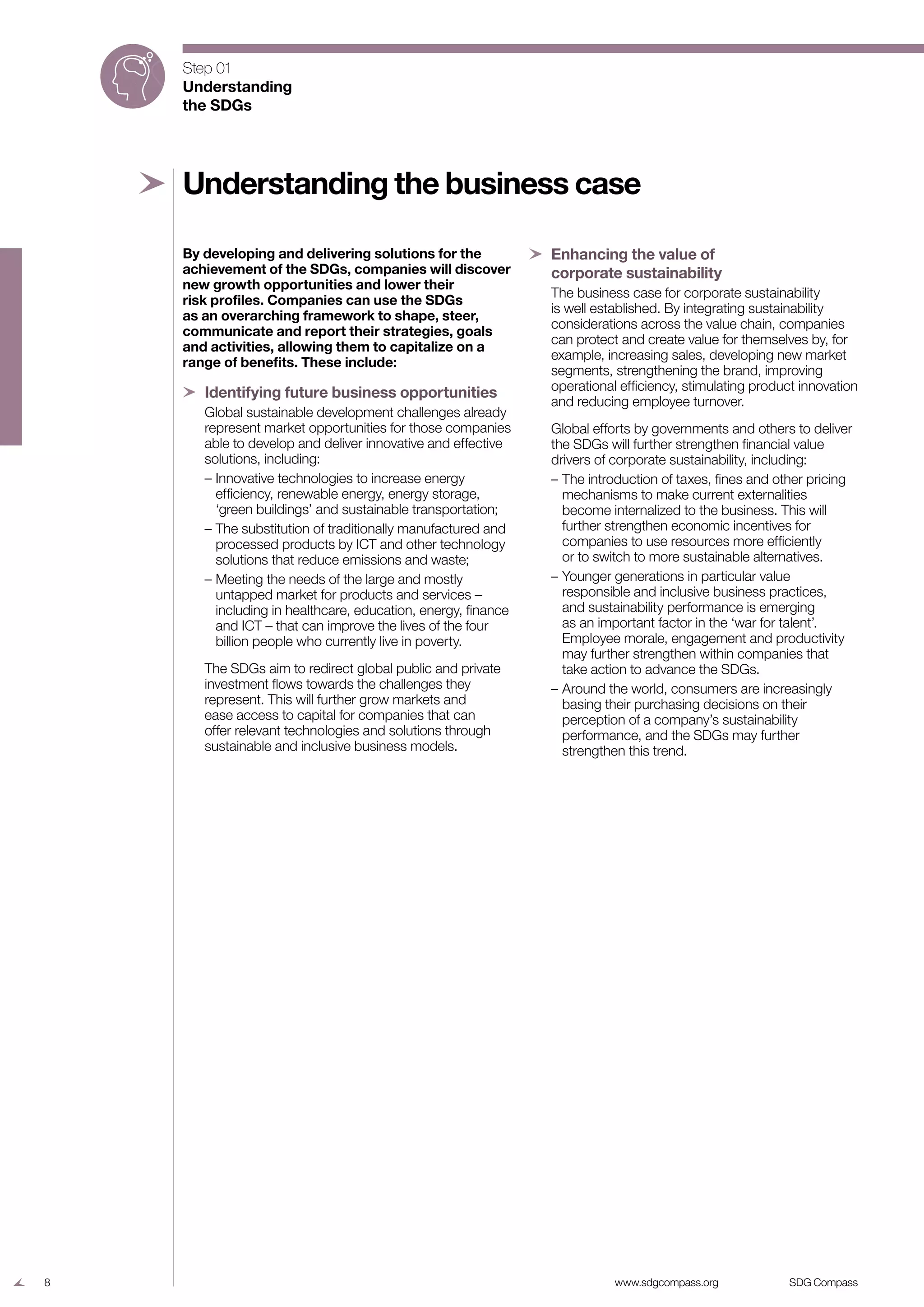 Sdg compass guide - Guide For Business Action on the SDGs | PDF