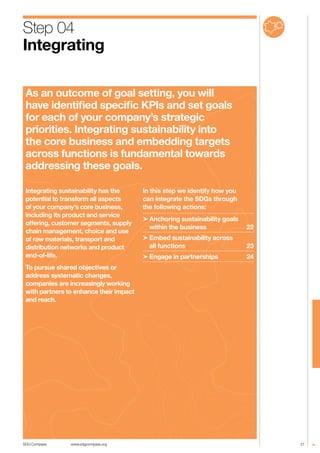 Sdg compass guide - Guide For Business Action on the SDGs | PDF