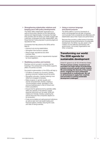 Sdg compass guide - Guide For Business Action on the SDGs | PDF