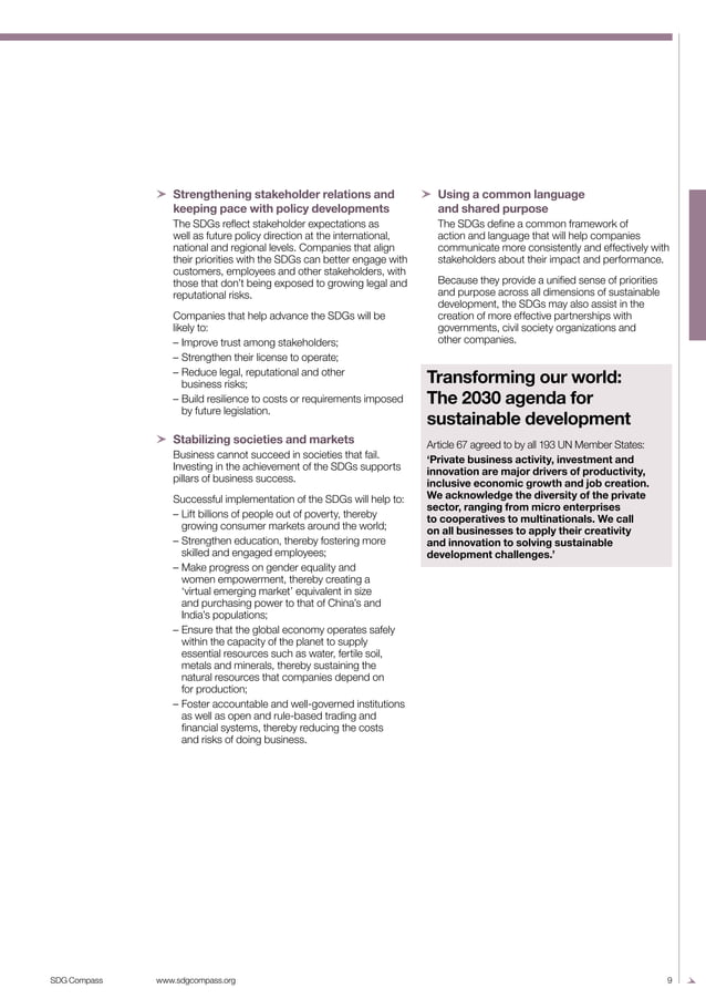 Sdg compass guide - Guide For Business Action on the SDGs | PDF ...