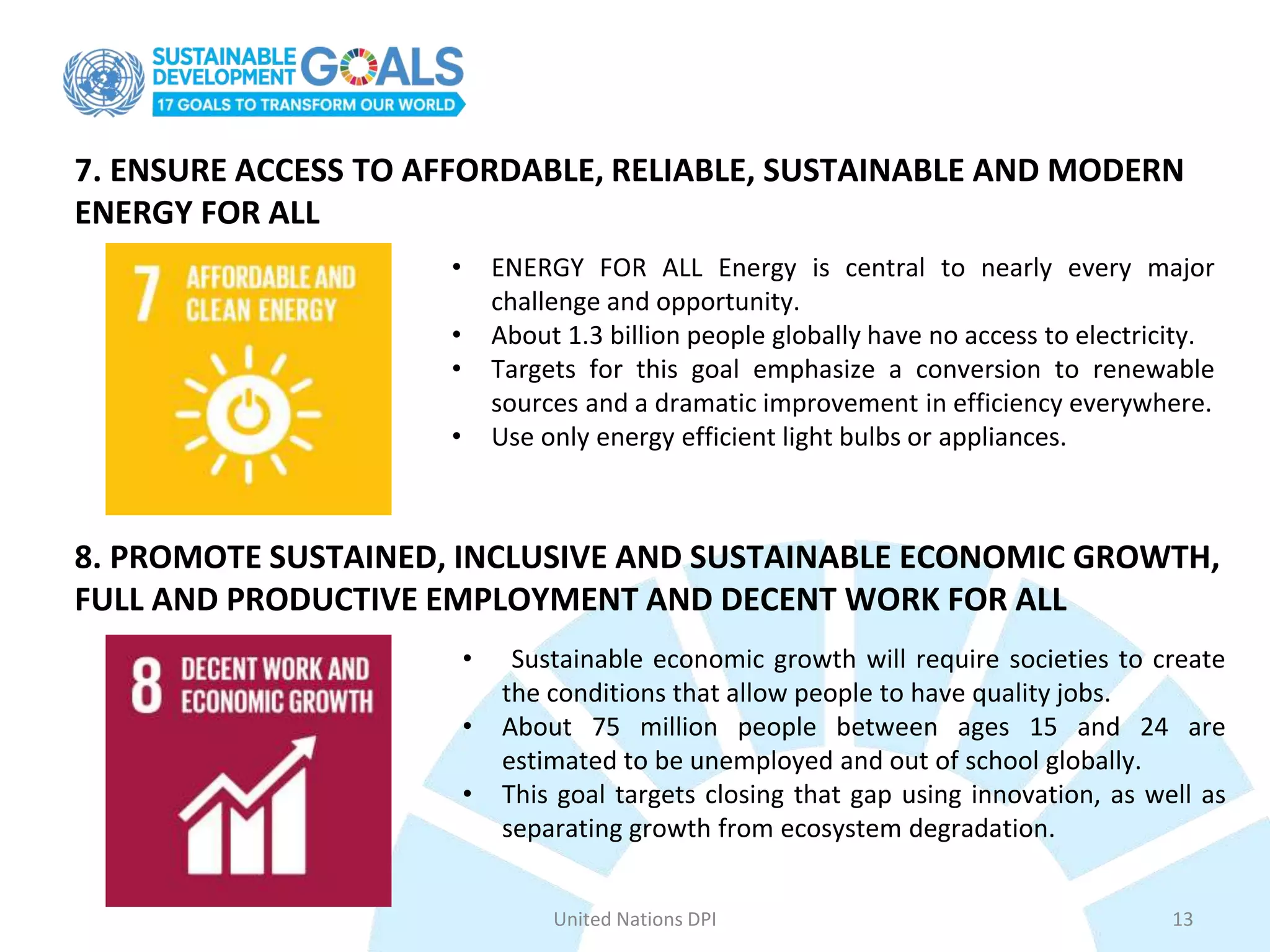 Sustainable Development Goals and Objectives/ MDGs/ Inter-linkages ...