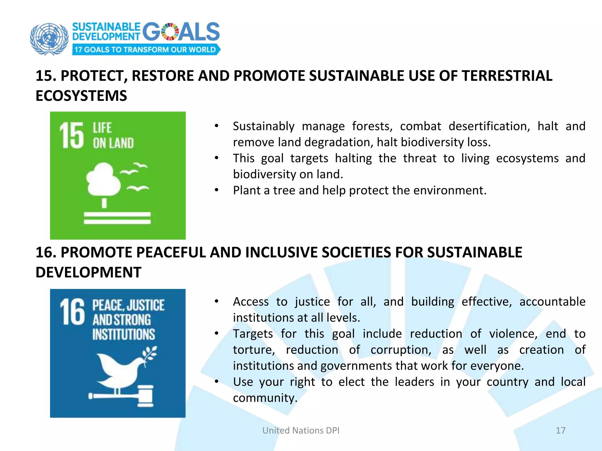 Sustainable Development Goals and Objectives/ MDGs/ Inter-linkages ...