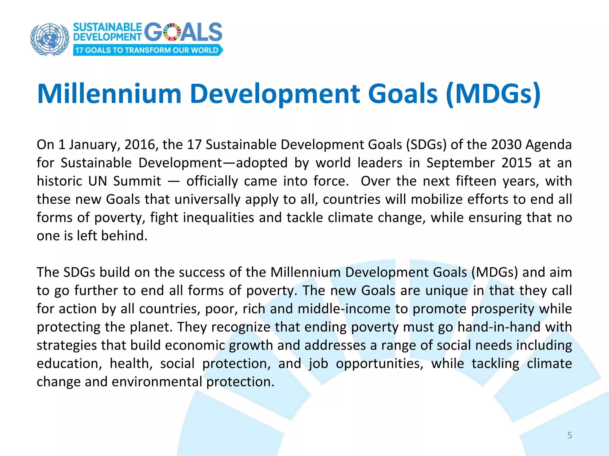 Sustainable Development Goals and Objectives/ MDGs/ Inter-linkages ...