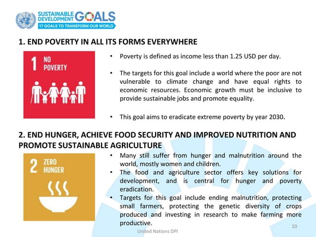 Sustainable Development Goals and Objectives/ MDGs/ Inter-linkages ...