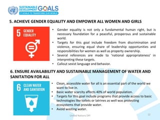 Sustainable Development Goals and Objectives/ MDGs/ Inter-linkages ...
