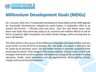Sustainable Development Goals and Objectives/ MDGs/ Inter-linkages ...