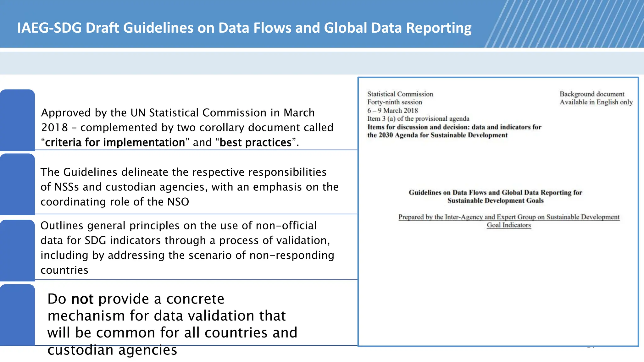 The Process of Global SDG monitoring and the key challenges faced by ...