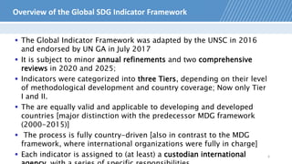 The Process of Global SDG monitoring and the key challenges faced by countries and International ...