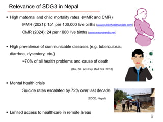 Presentation on SDG Goal 3 by PD Dr Pushpa Raj Joshi | PDF