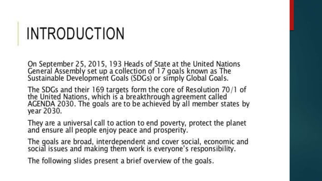 Sustainable Development goal lecture | PPTX