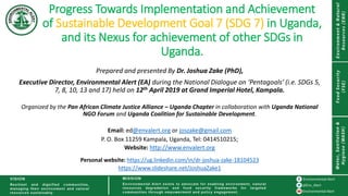 Progress Towards Implementation and Achievement of Sustainable ...