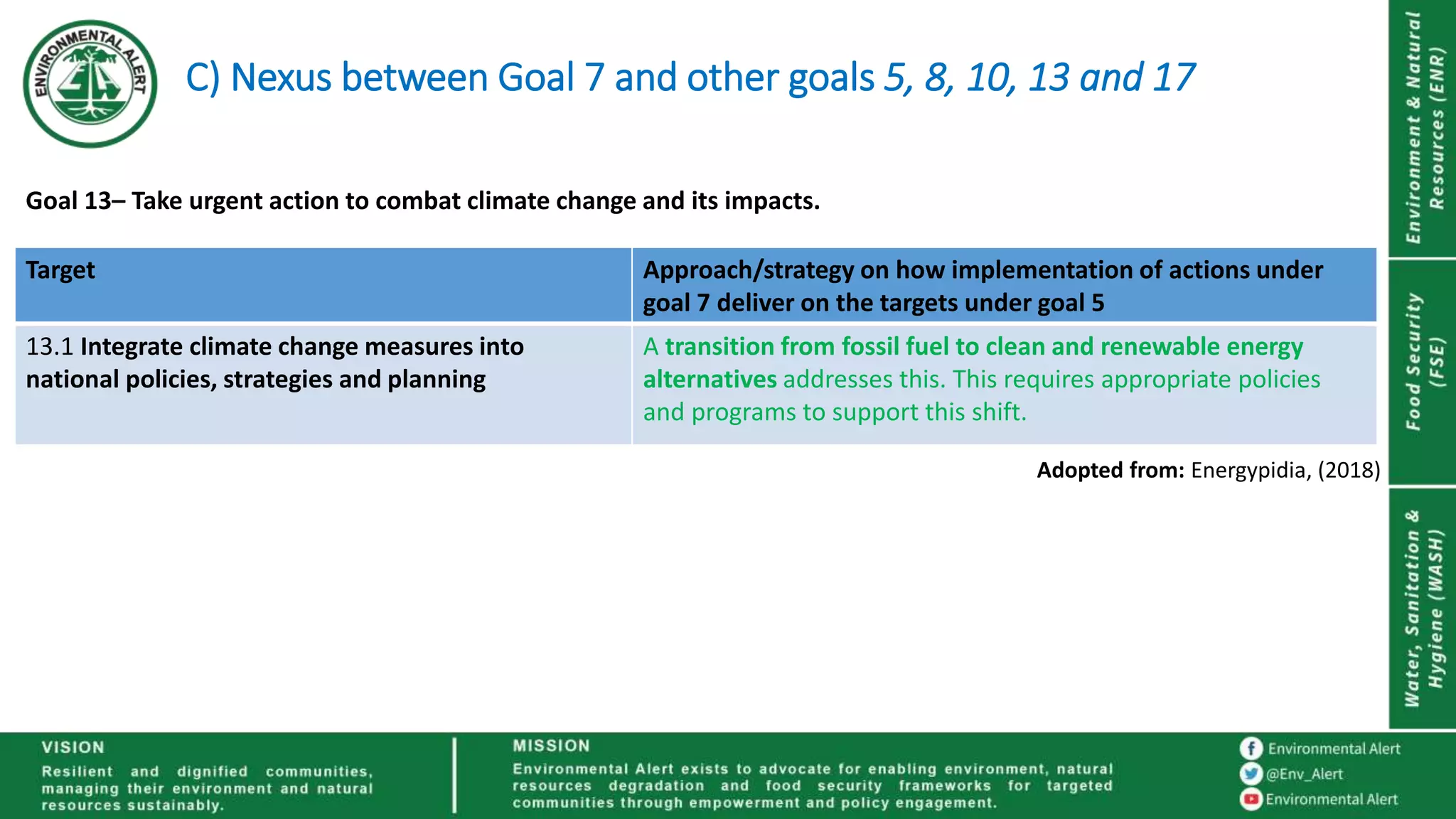 Progress Towards Implementation and Achievement of Sustainable ...