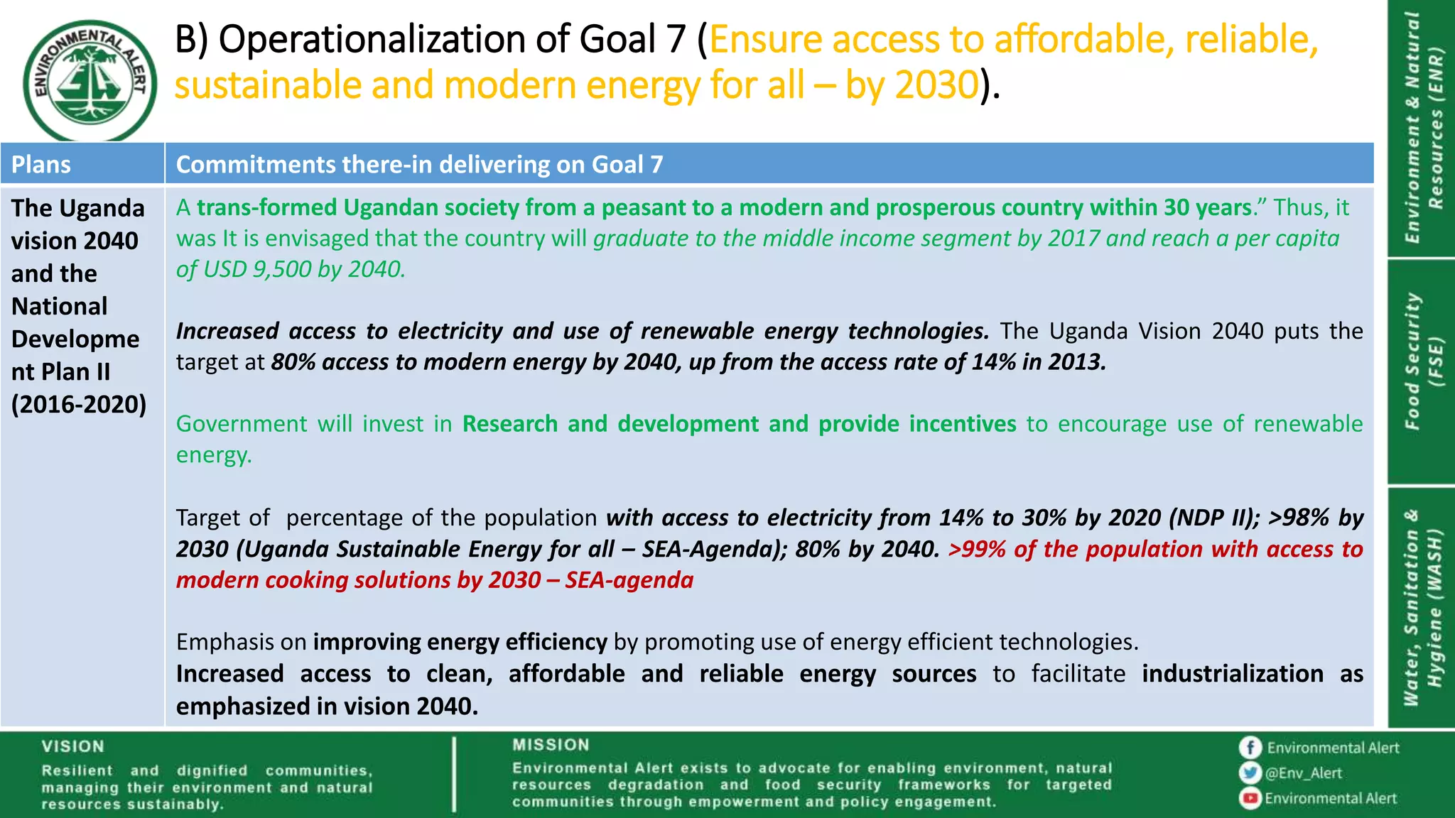 Progress Towards Implementation and Achievement of Sustainable ...