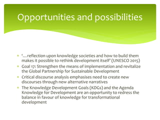 Knowledge and knowledge societies in the SDGs | PPTX | Science