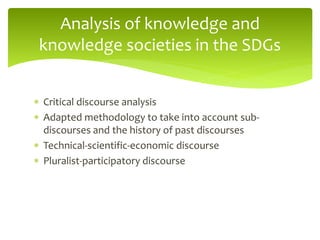 The Sustainable Development Goals (SDGs) and local knowledge for ...