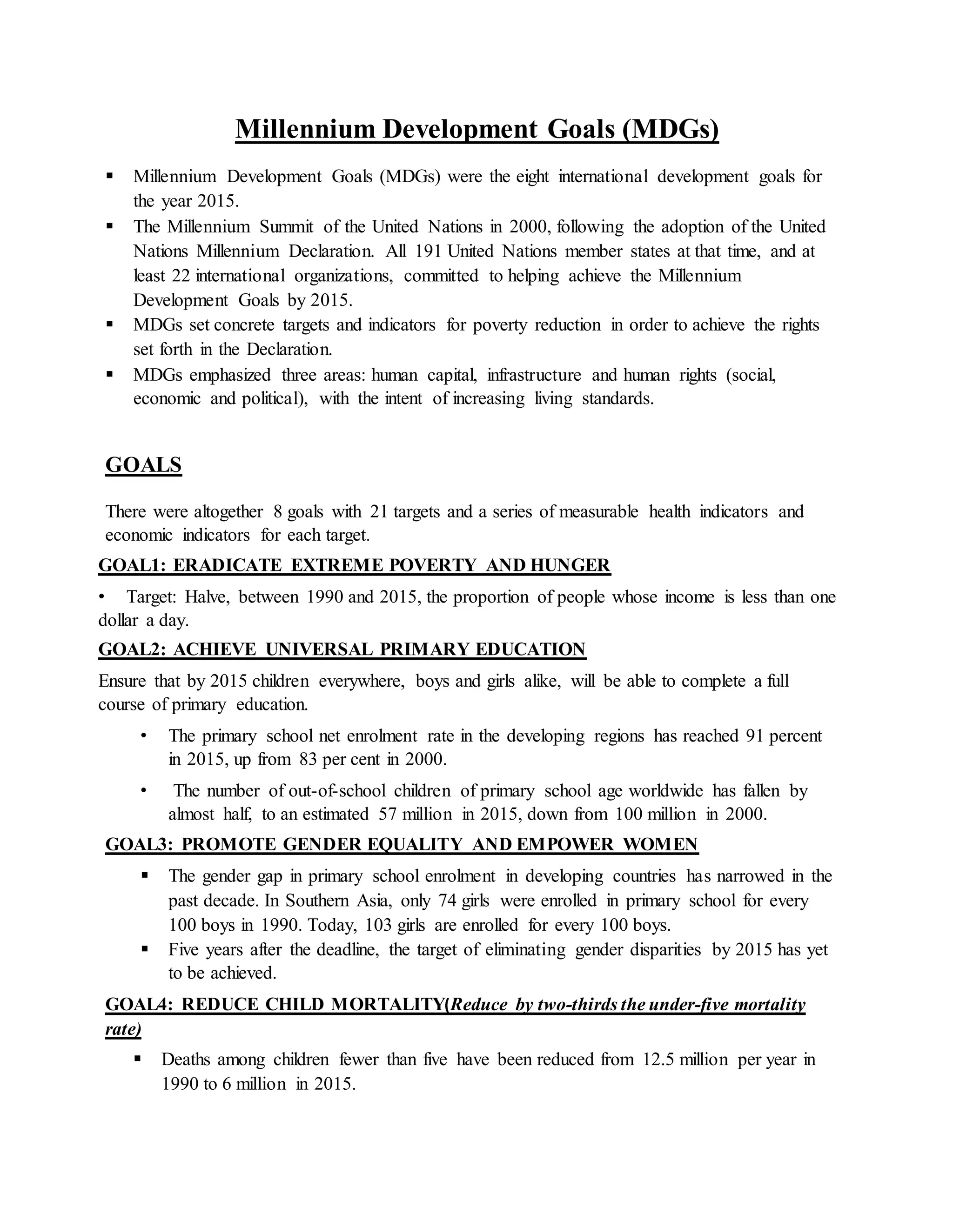 Sdgs and Mdgs | DOCX