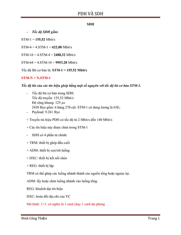 He thong truyen dan PDH va SDH | DOCX