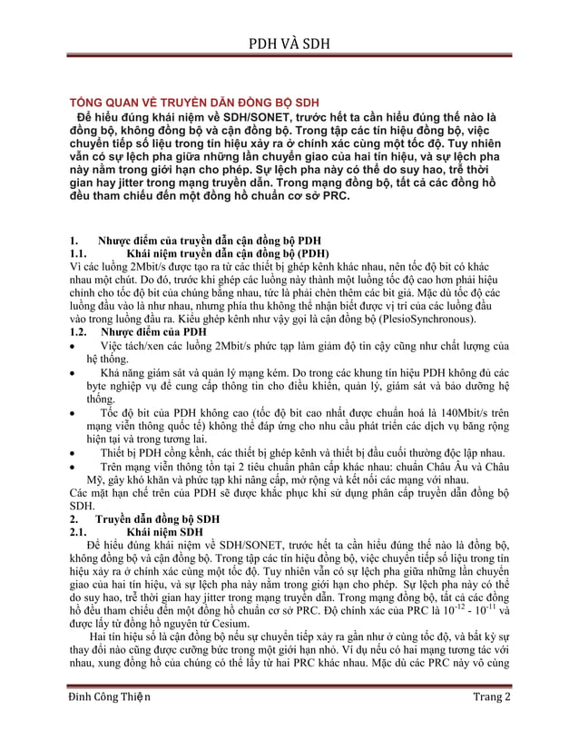 He thong truyen dan PDH va SDH | DOCX