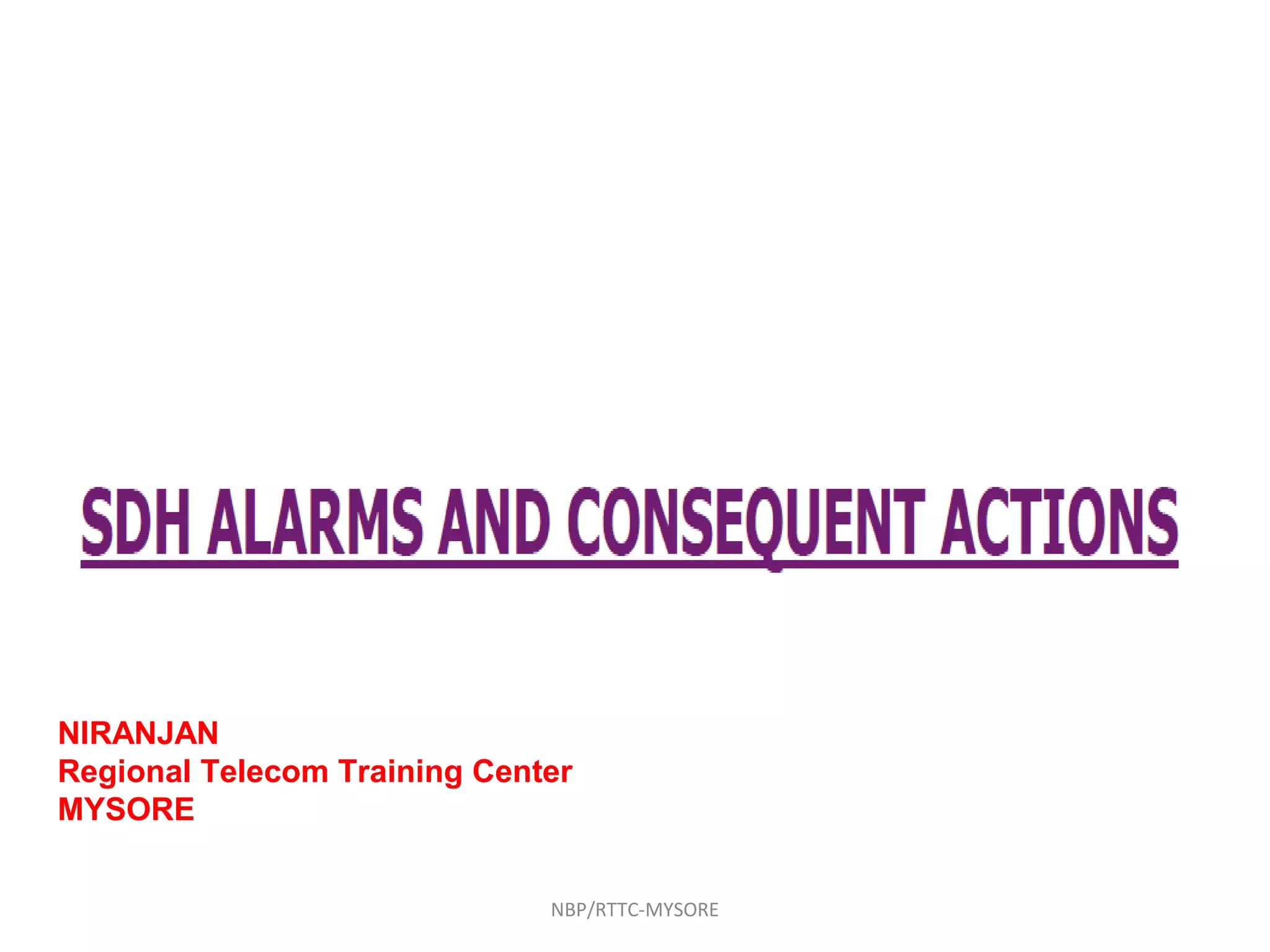 SDH ALARMS | PPT