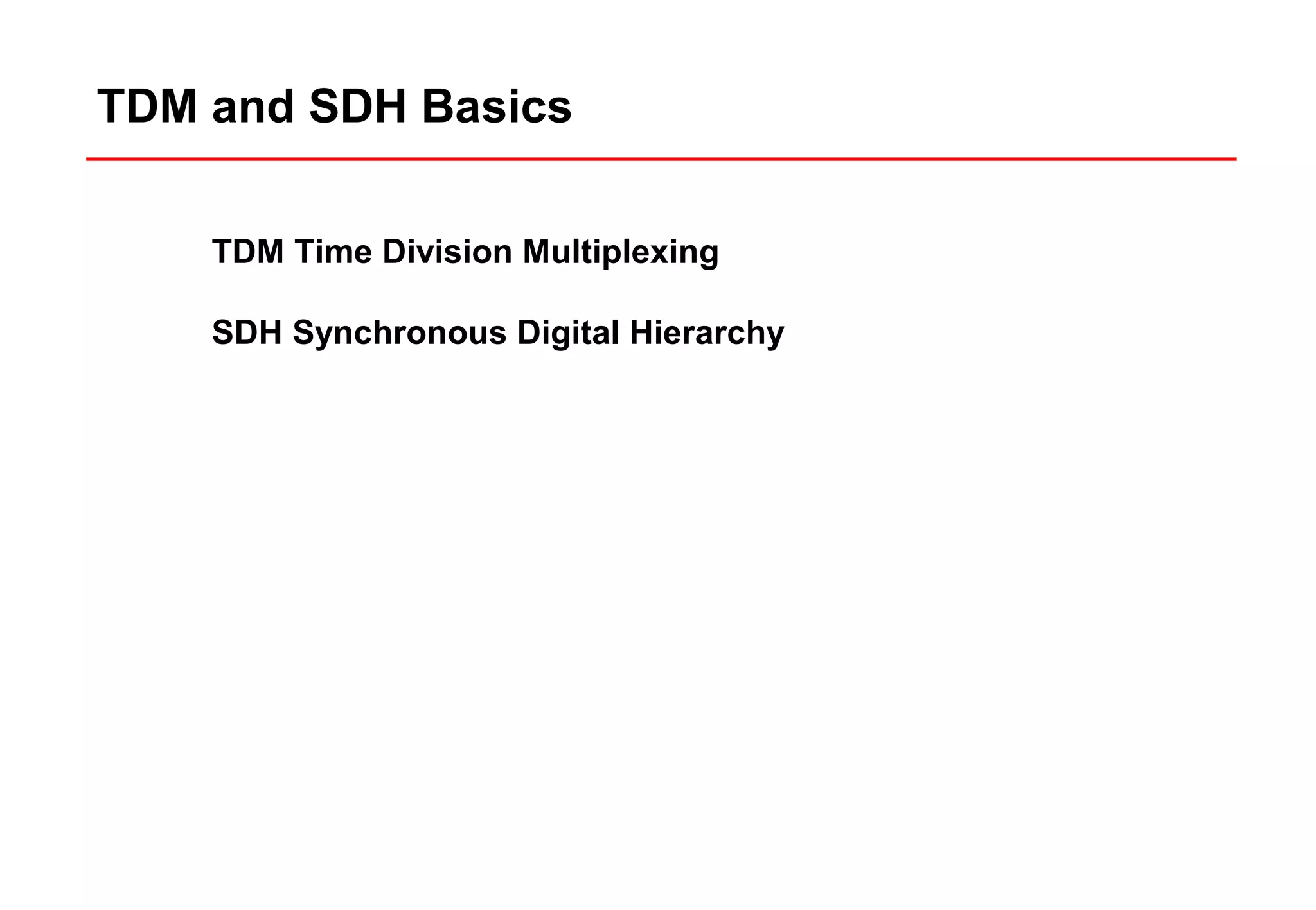 SDH and TDM telecom | PPT