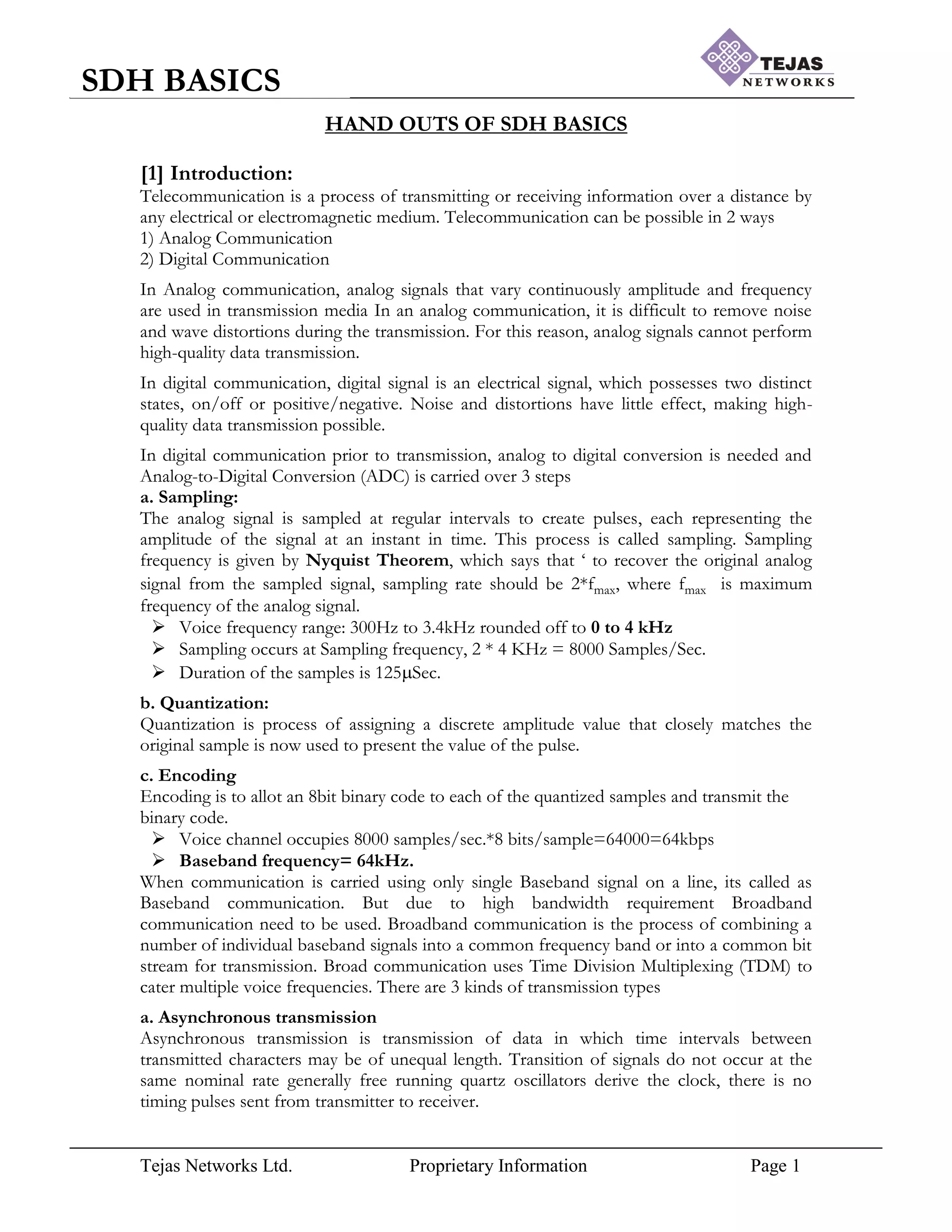 Sdh basics hand_outs_of_sdh_basics | PDF