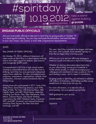 Spirit Day Resource Kit | PDF | Secondary Education | Education