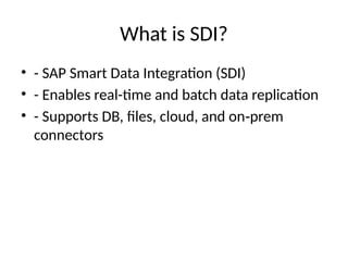 SDI replication monitoring in SAP BTP OPS | PPTX