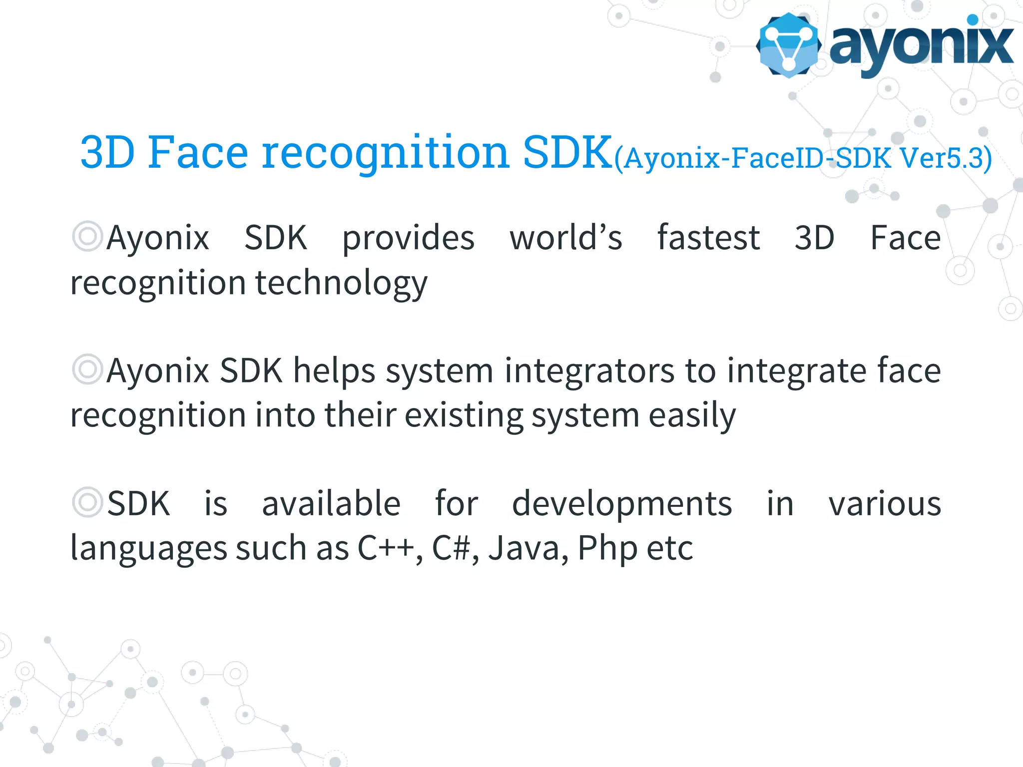 Ayonix FACEID-SDK | PDF