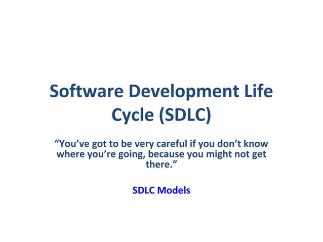 SDLC Models | PPT