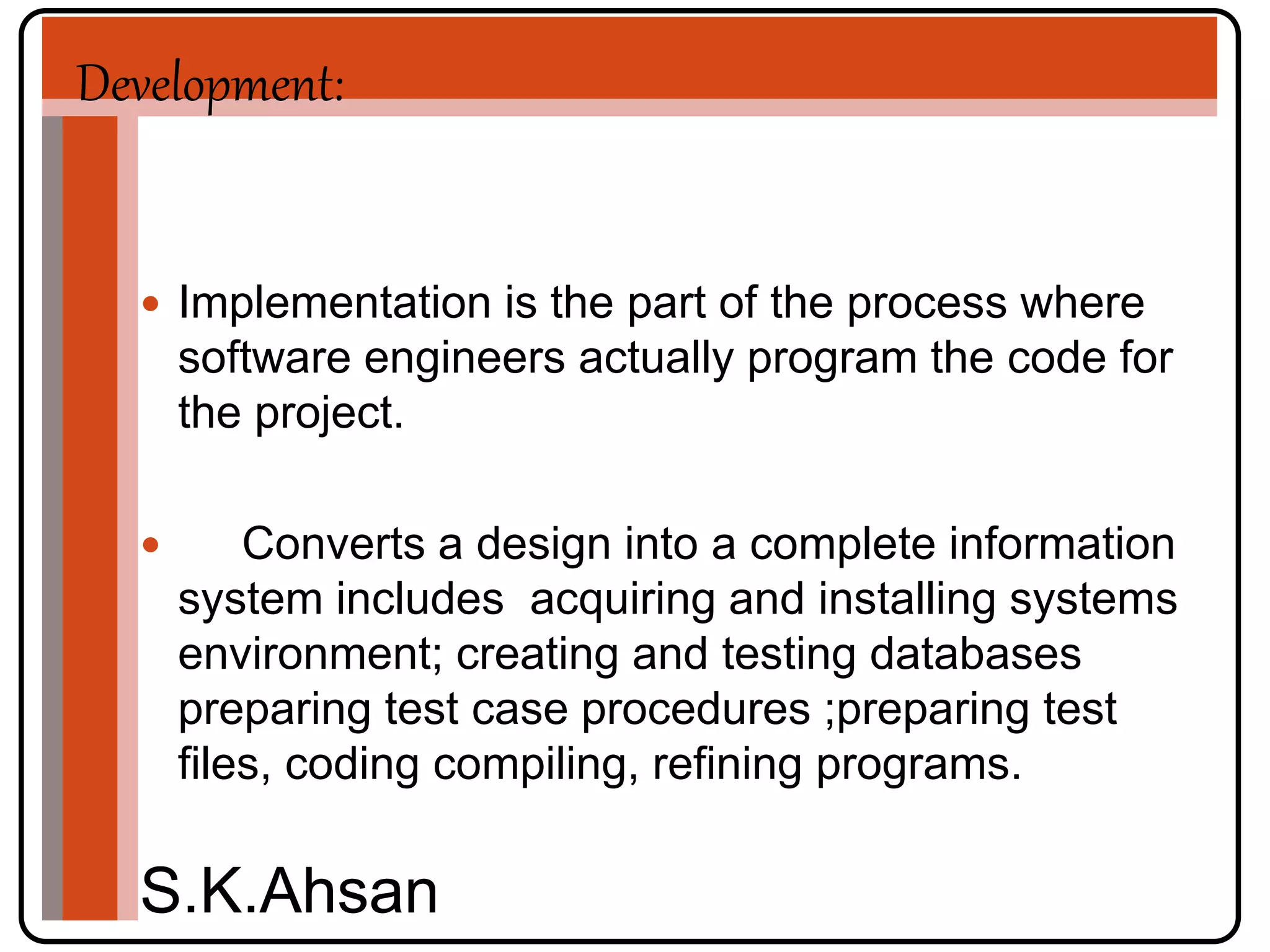 System Development Life Cycle | PPTX | Operating Systems | Computer Software and Applications
