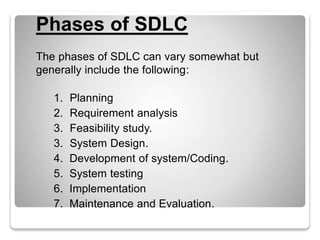 SYSTEM DEVELOPMENT LIFE CYCLE | PPTX