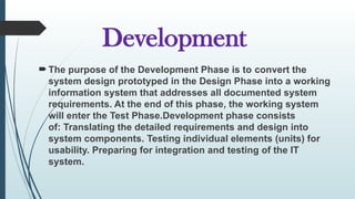 SDLC comprises seven different stages: planning, analysis, design ...