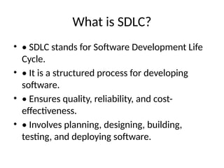 SDLC_and_Design_Process_Lecture2 for Software Engi | PPTX