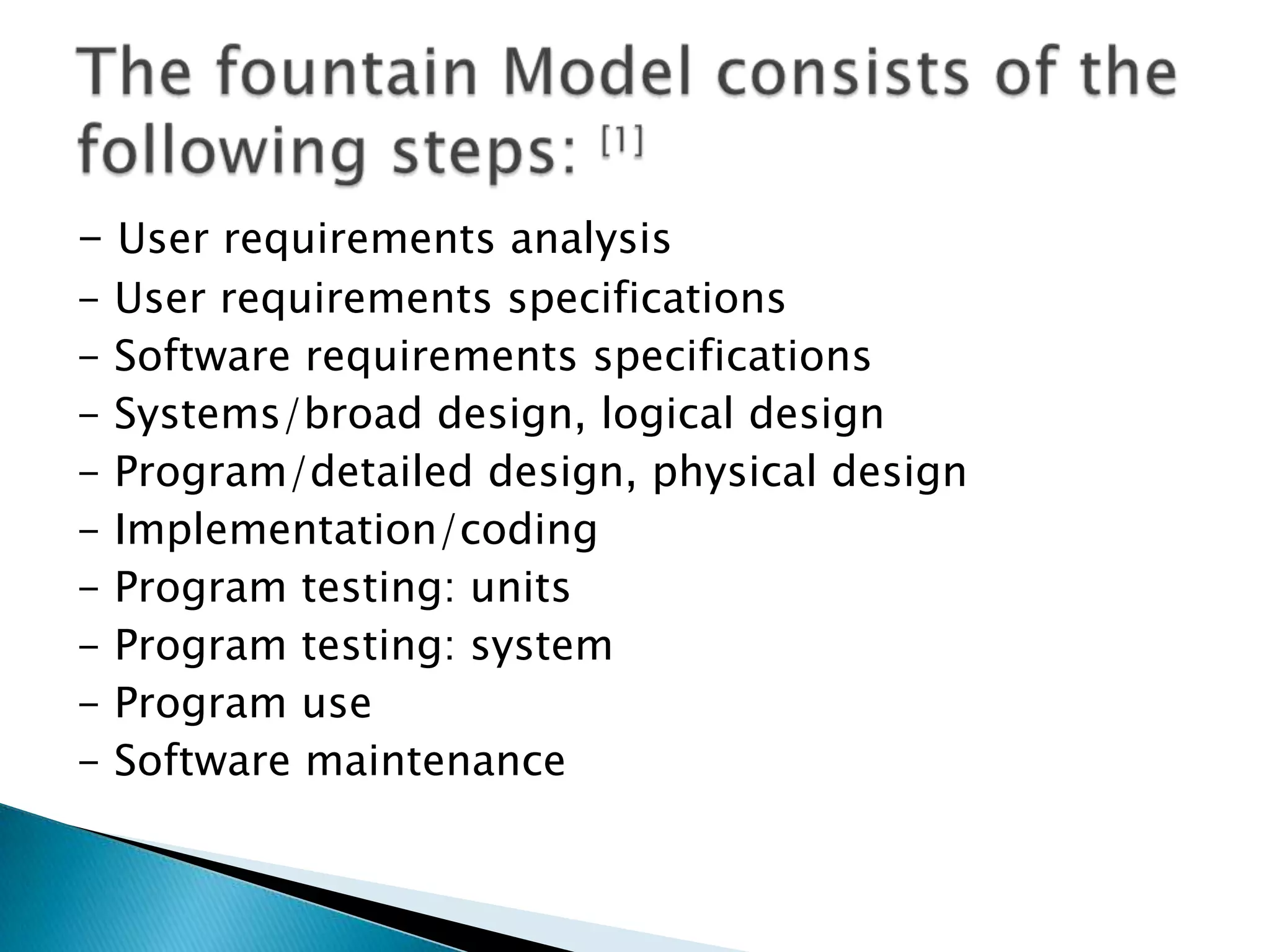 Sdlc fountain model | PPTX