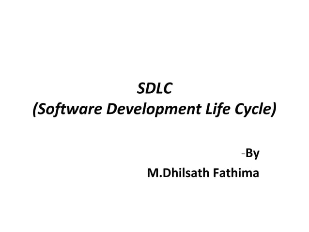 Sdlc model | PPT