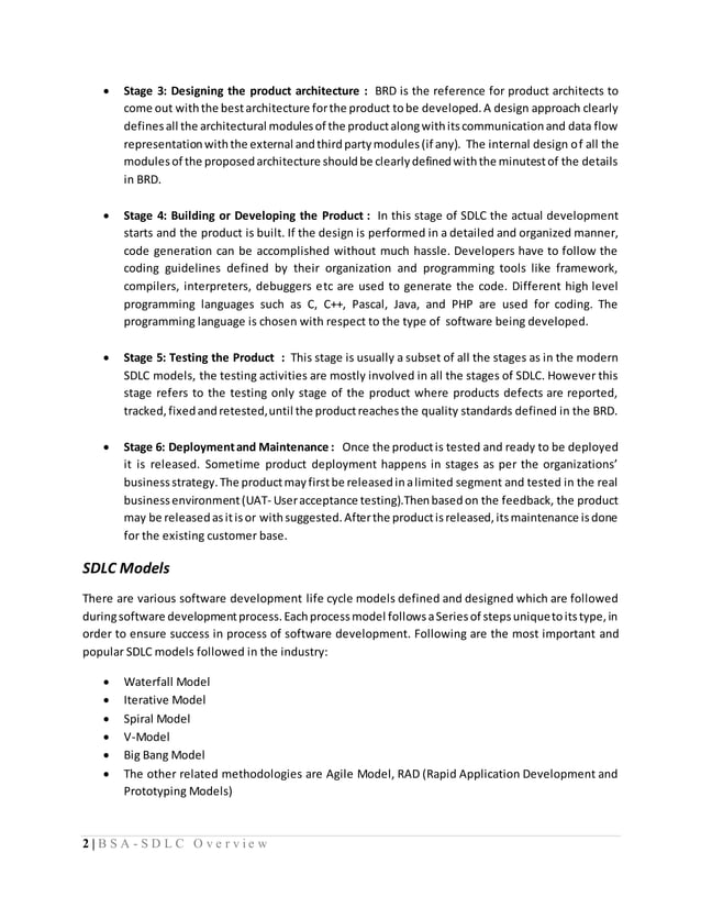 Sdlc overview | PDF