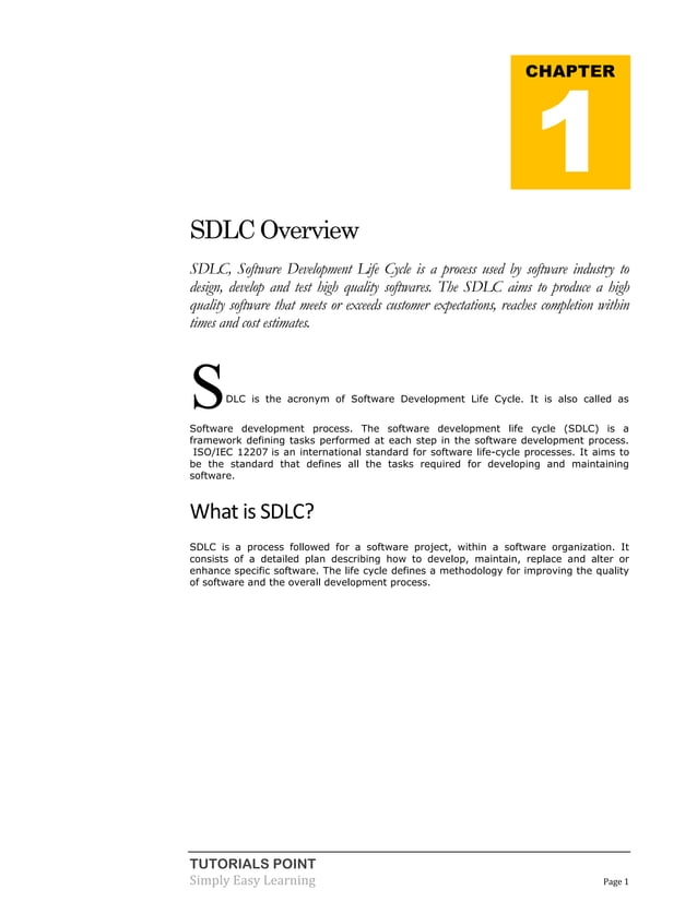 Sdlc tutorial | PDF