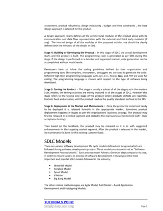 Sdlc tutorial | PDF