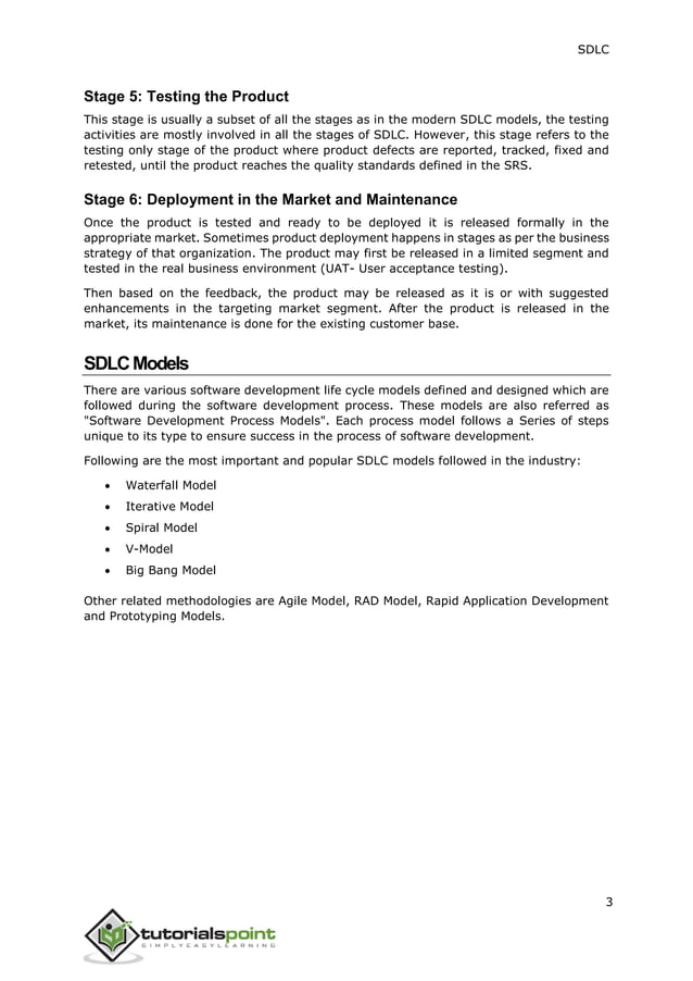 Sdlc tutorial | PDF