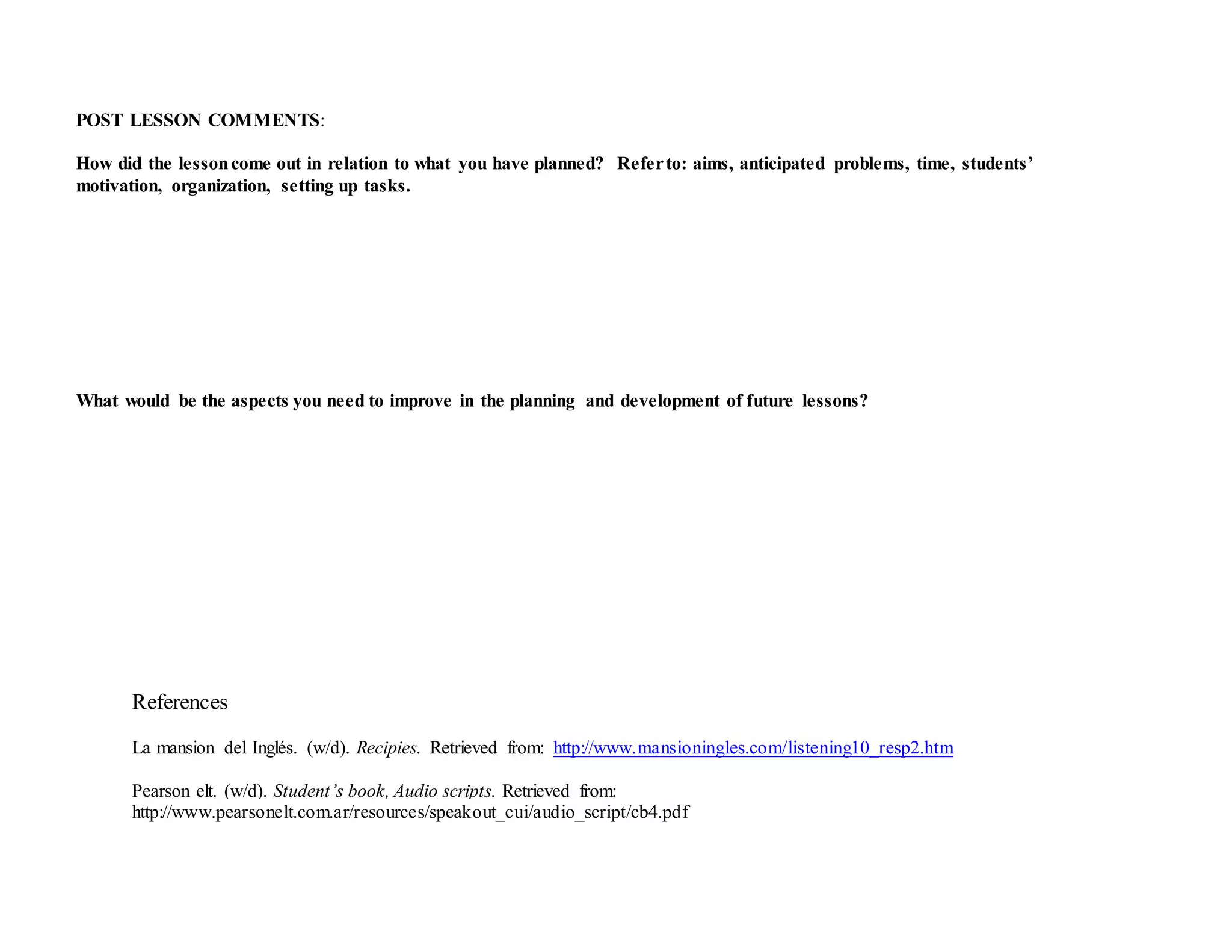 Skill development lesson plan format | DOCX